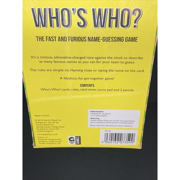 Hacche Retail | Games | Hacche Ginger Fox Card Game Whos Who Fast And ...